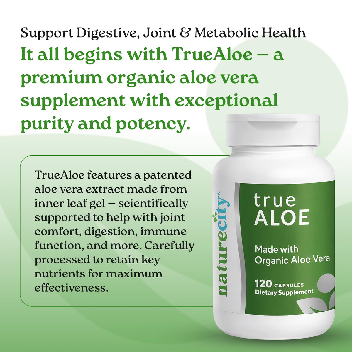 Organic aloe vera supplement for wellness