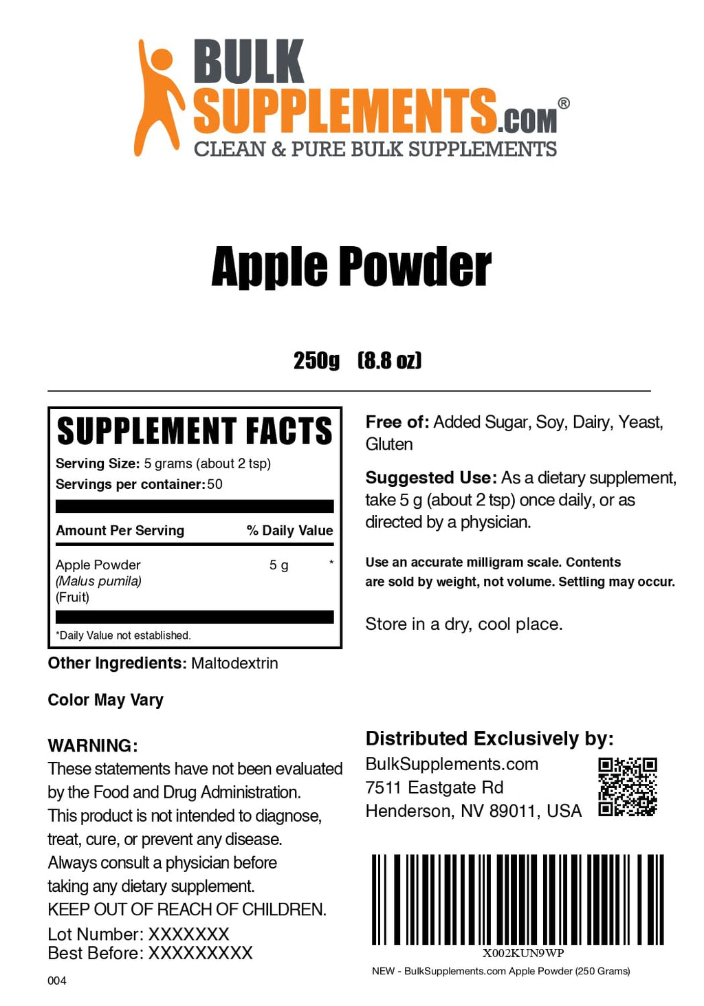 organic apple powder for probiotics