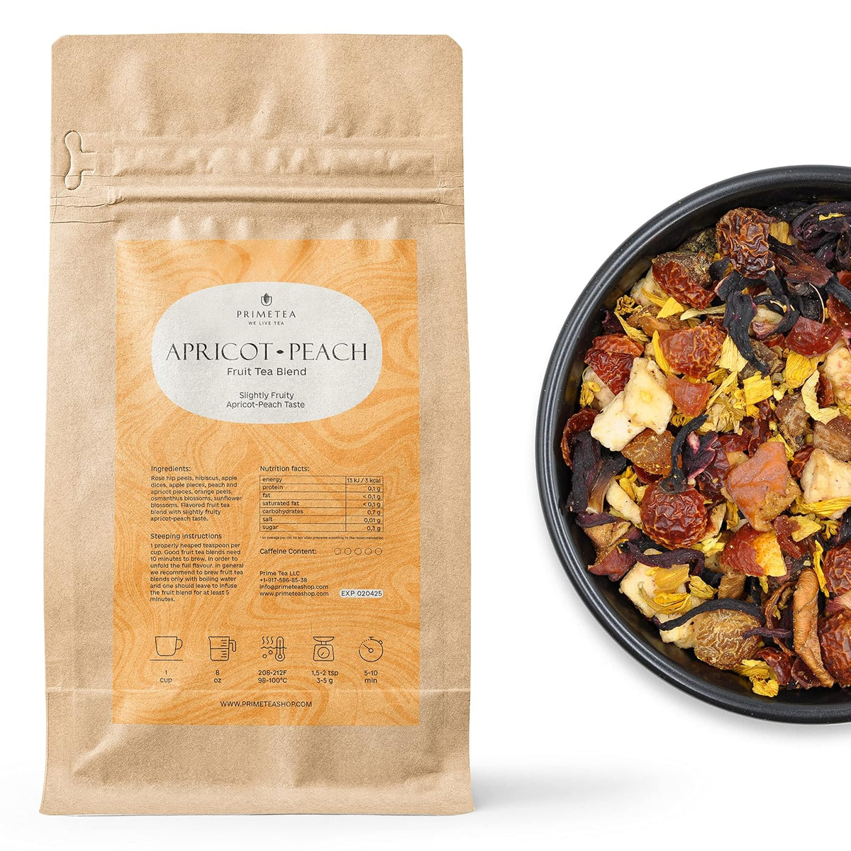 organic apricot-peach herbal tea