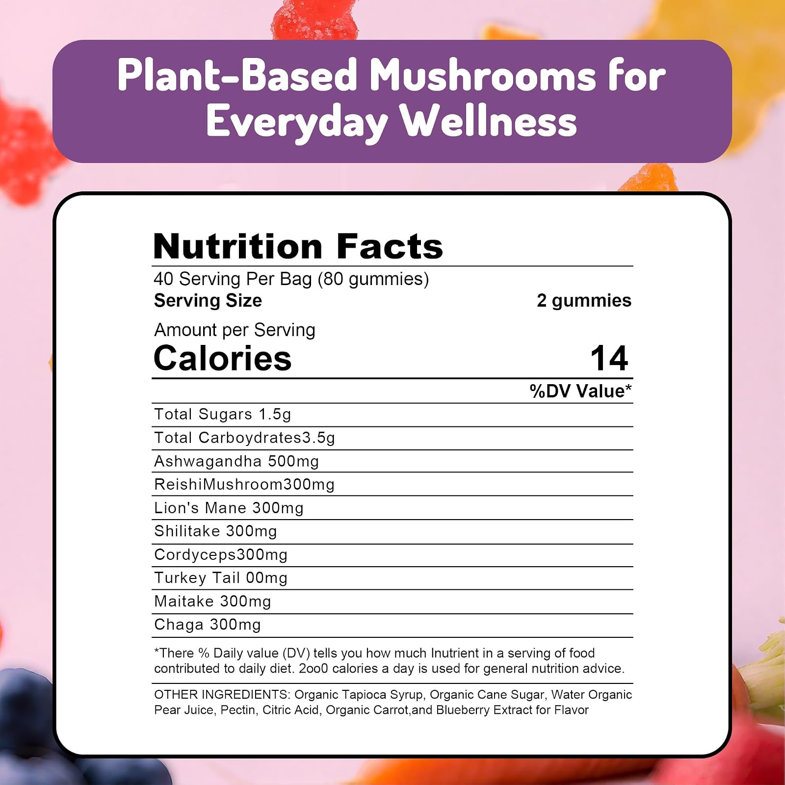 organic ashwagandha and mushroom blend