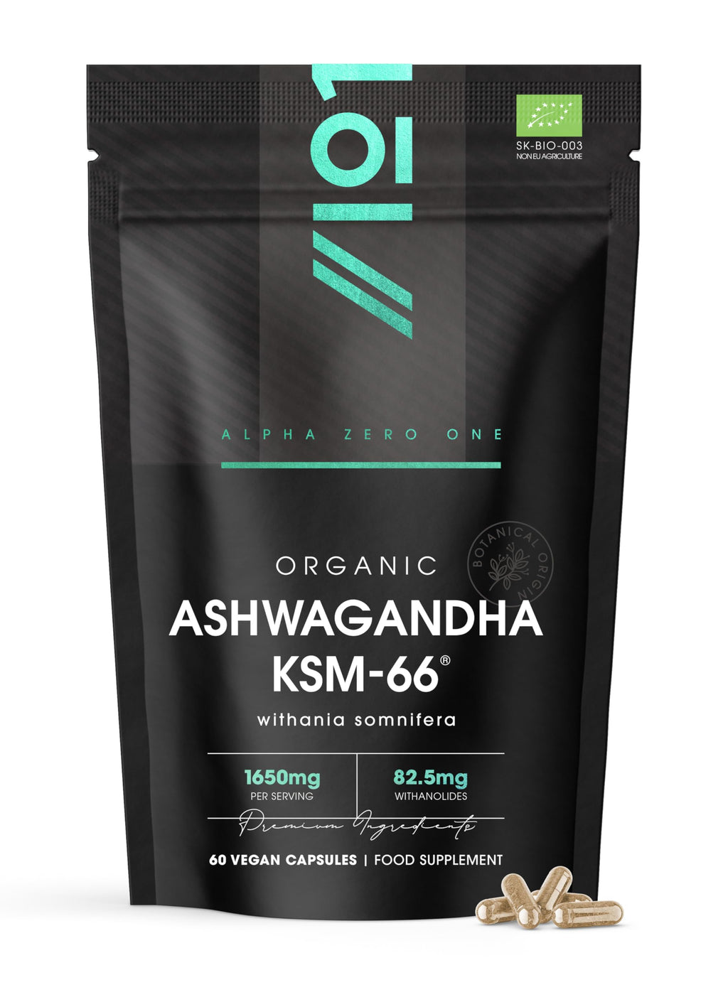 Organic Ashwagandha capsules for stress relief