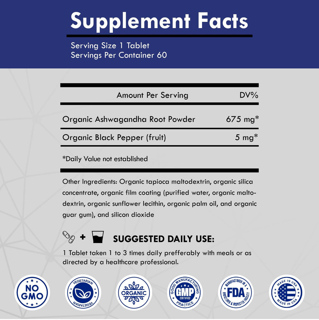 Organic ashwagandha capsules for wellness