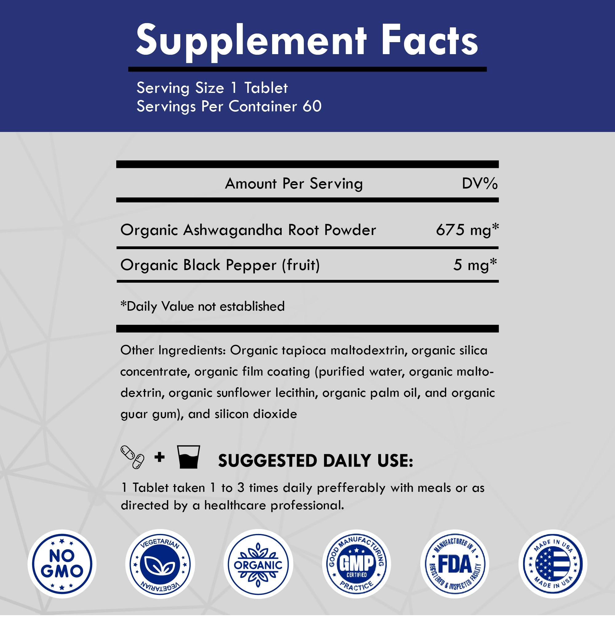 Organic ashwagandha capsules for wellness