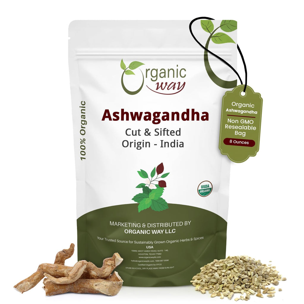 organic ashwagandha root cut and sifted