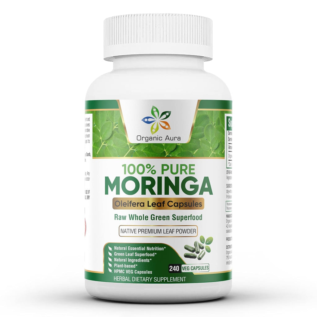 Organic Aura Moringa capsules for energy