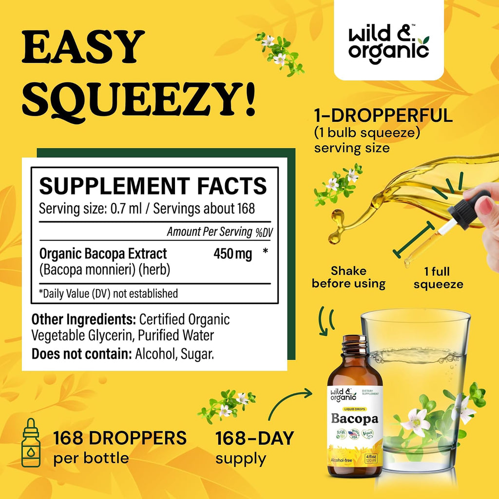 Organic Bacopa Monnieri liquid supplement