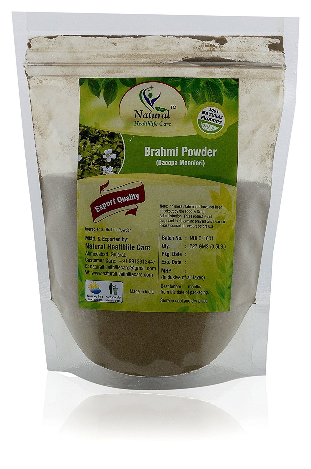 organic bacopa monnieri powder for wellness