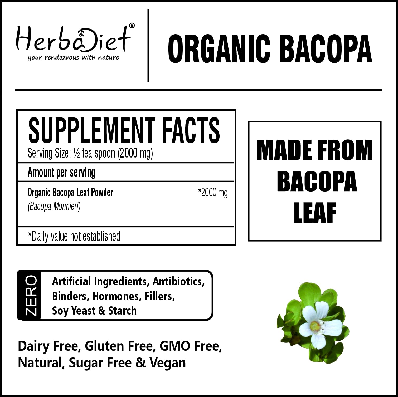 organic bacopa powder for brain health