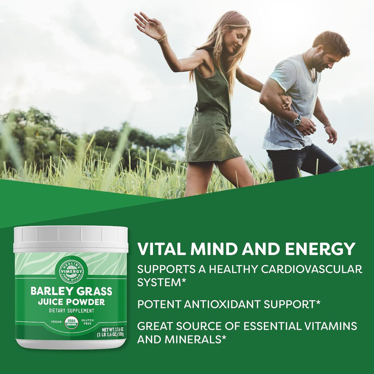 Organic barley grass powder for smoothies