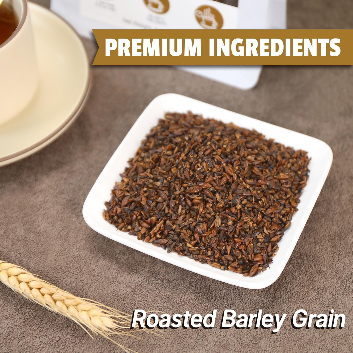 Organic barley tea bags for wellness