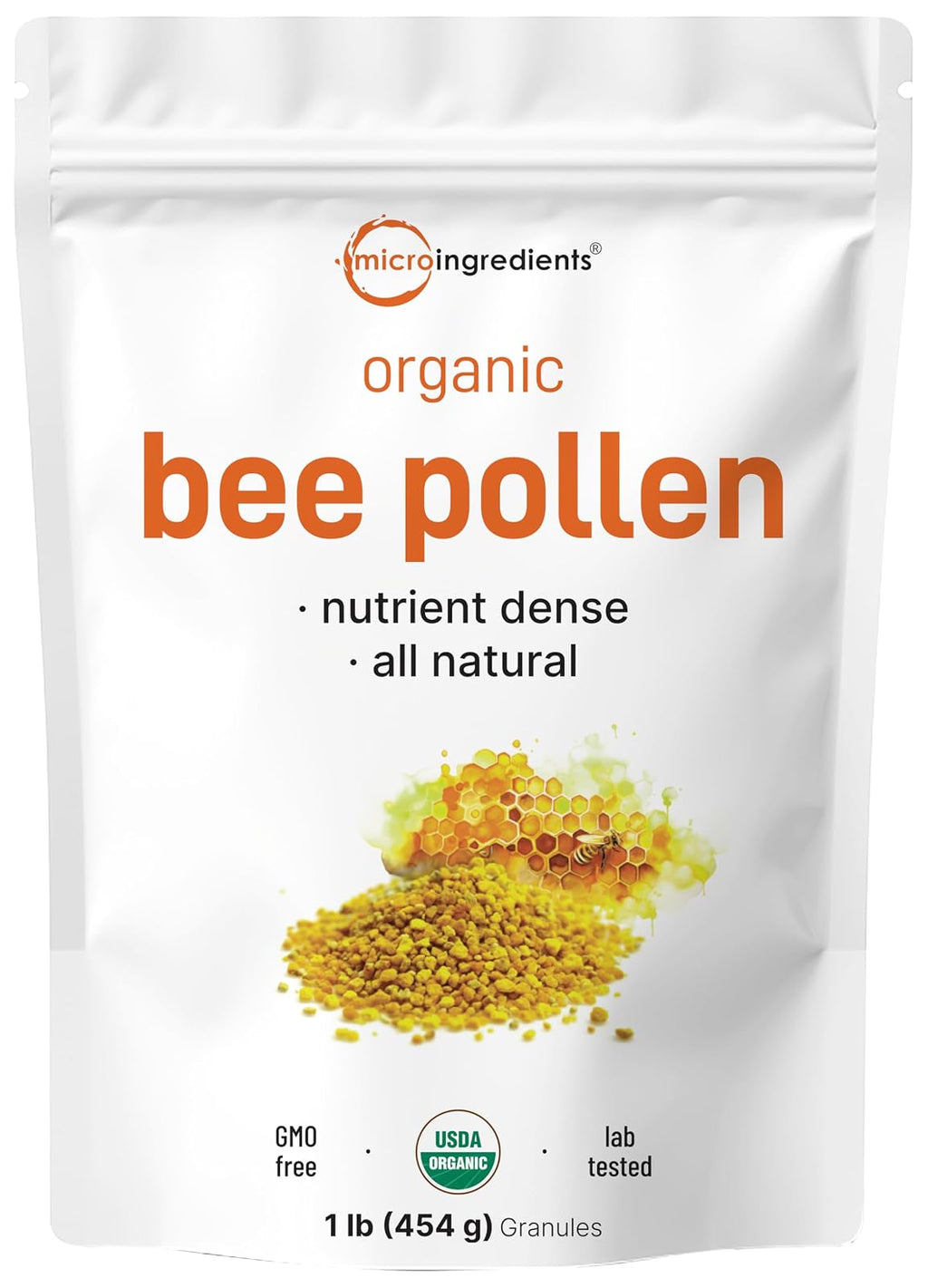 organic bee pollen granules for energy