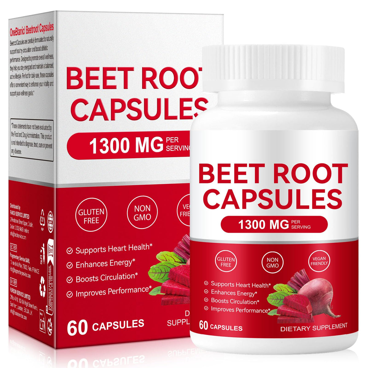 Organic beet root capsules for energy