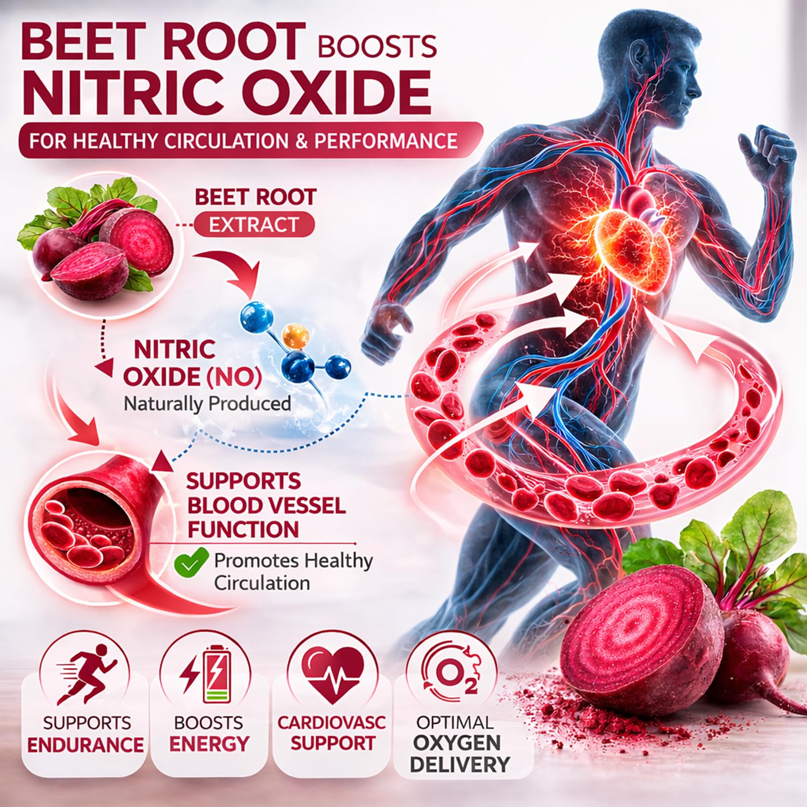 Organic beet root for improved circulation