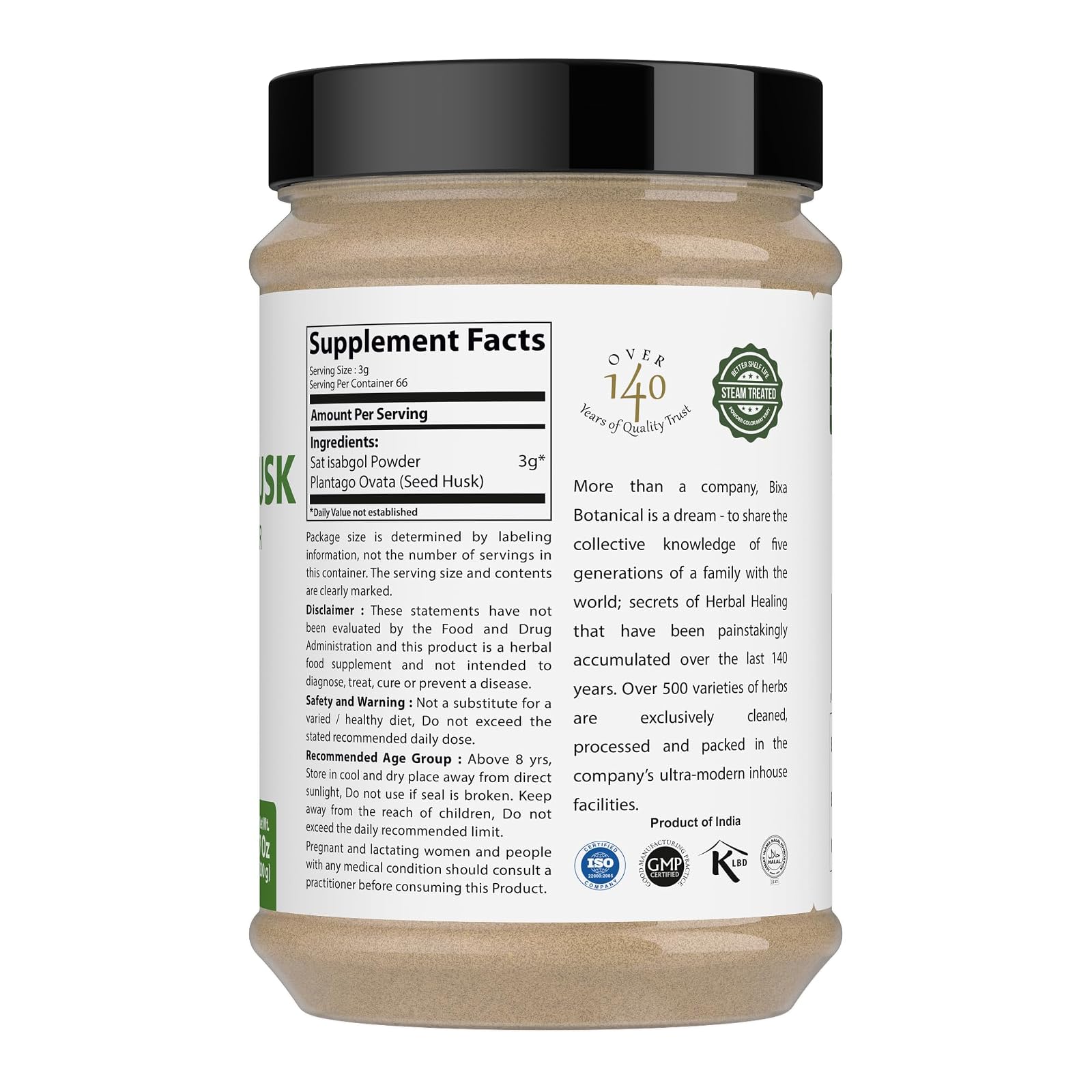 organic bixa psyllium husk for smoothies