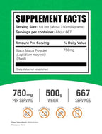 Organic black maca powder for energy