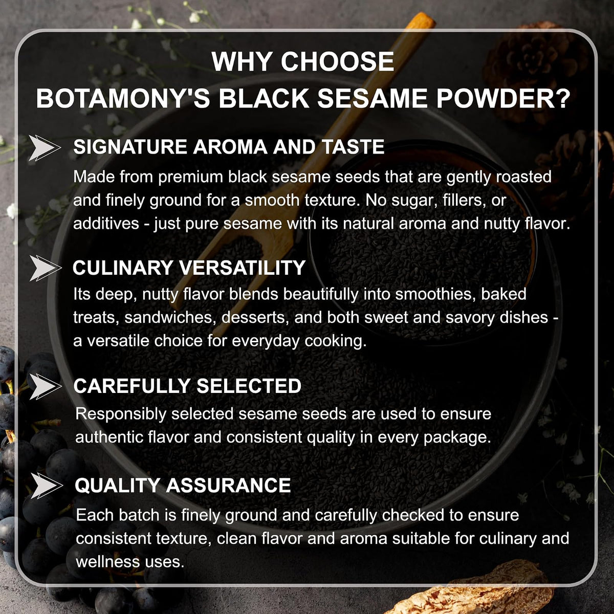 organic black sesame powder for health
