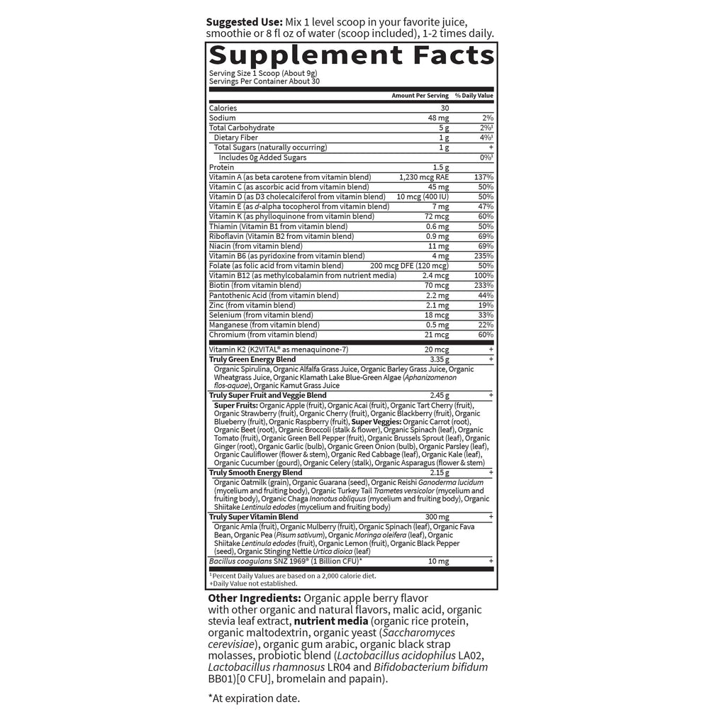 organic blend for daily nutrition