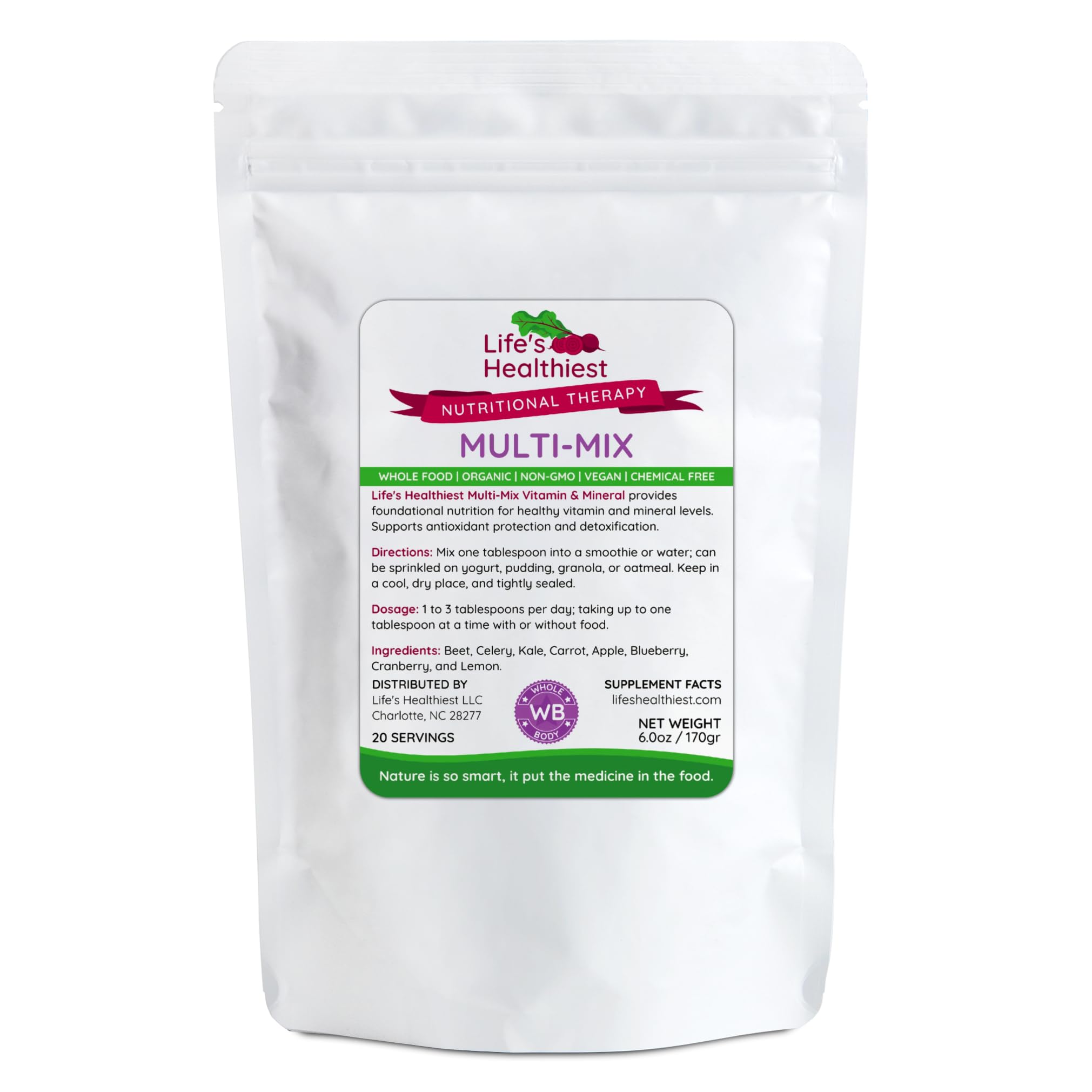 organic blended vitamin & mineral supplements