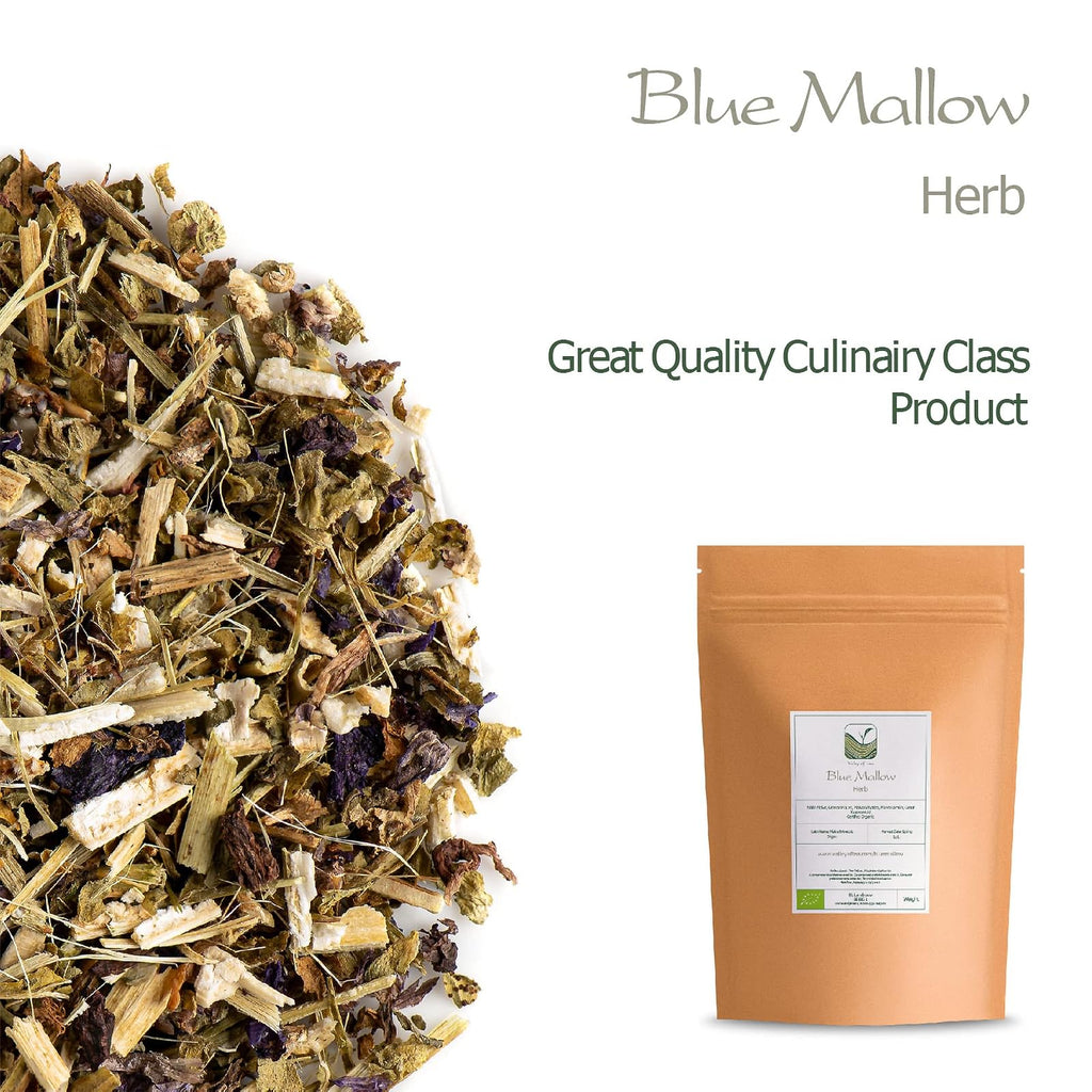 organic blue mallow tea infusion