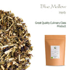 organic blue mallow tea infusion