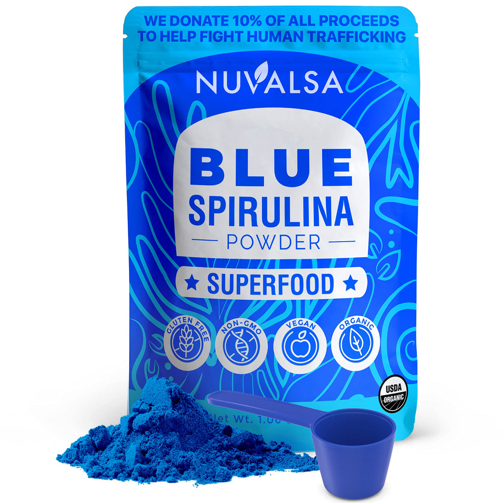 organic blue spirulina powder superfood
