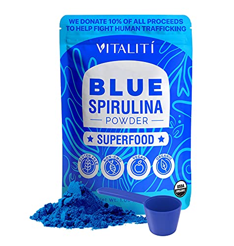 organic blue spirulina powder supplement