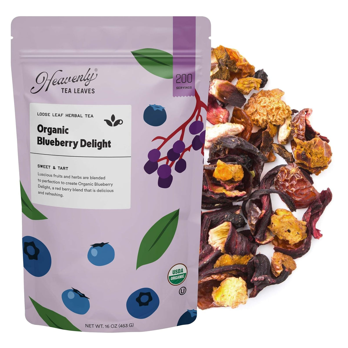 organic blueberry delight herbal tea