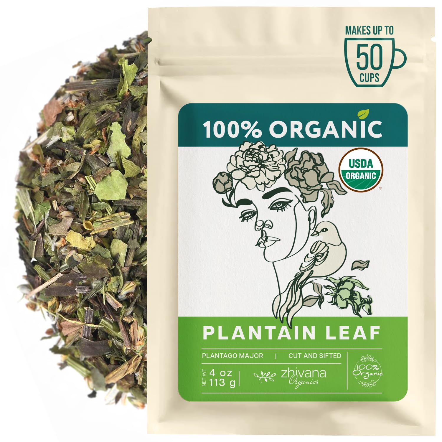 organic broadleaf plantain leaf tea