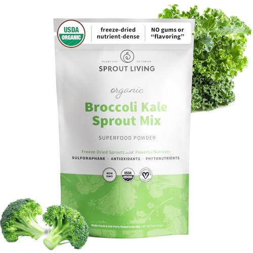 organic broccoli and kale sprout mix