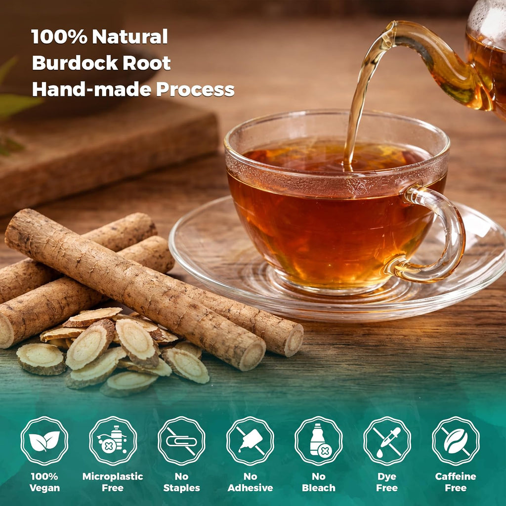 Organic burdock root herbal infusion