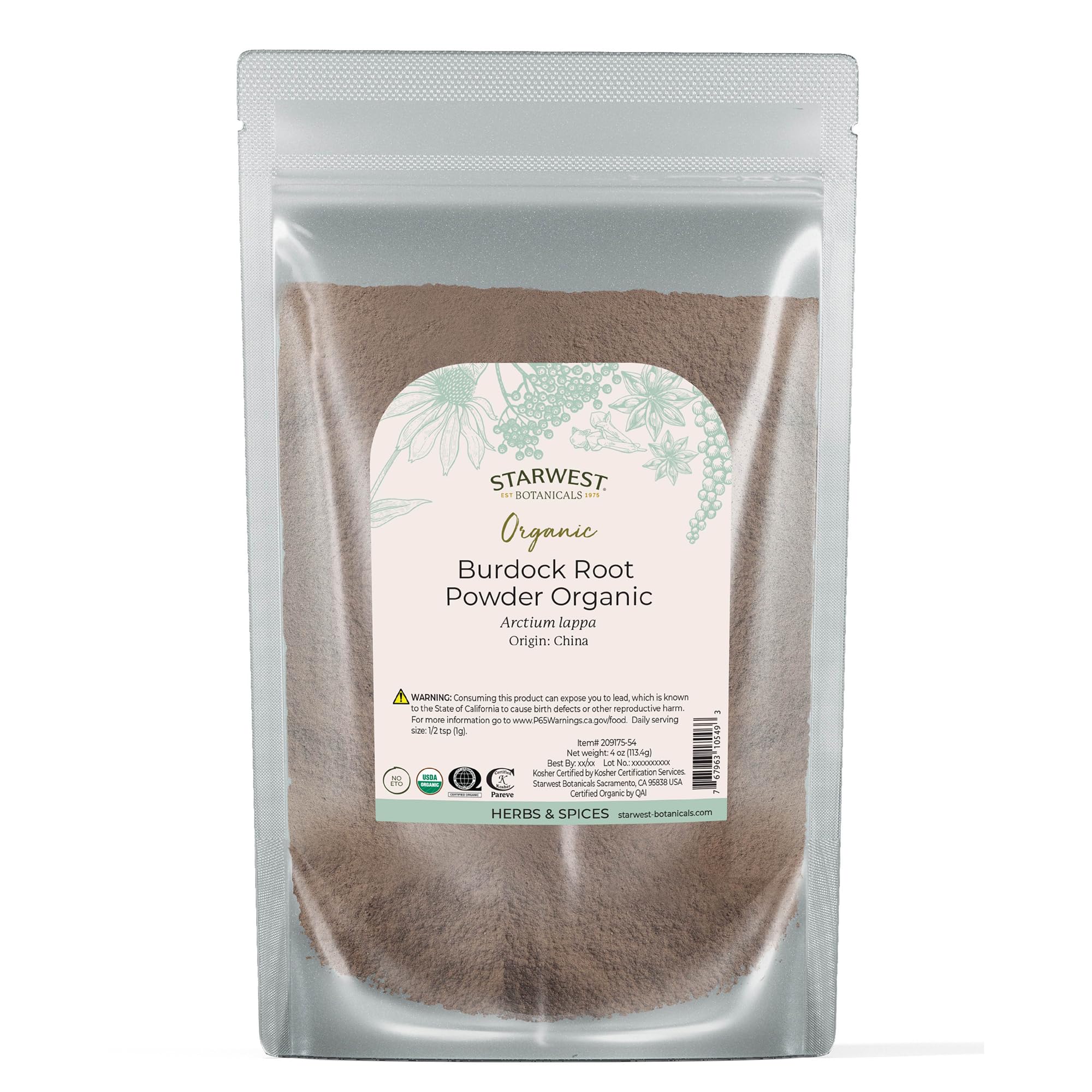organic burdock root powder for tea