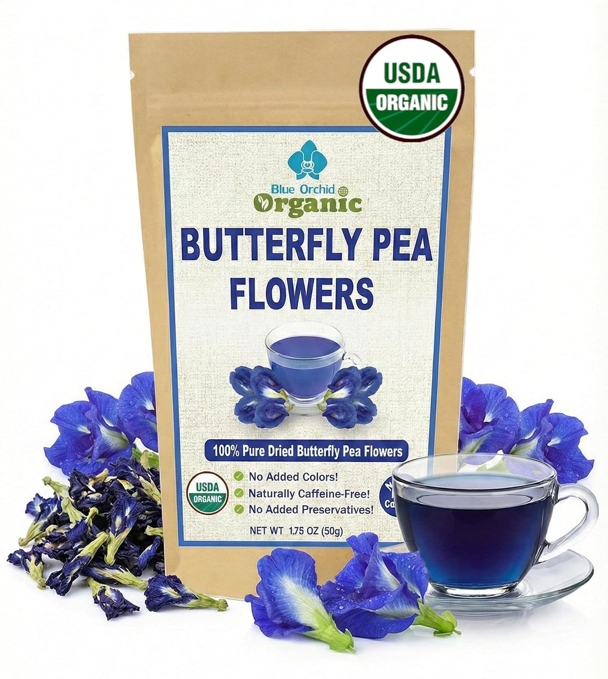 organic butterfly pea flowers tea