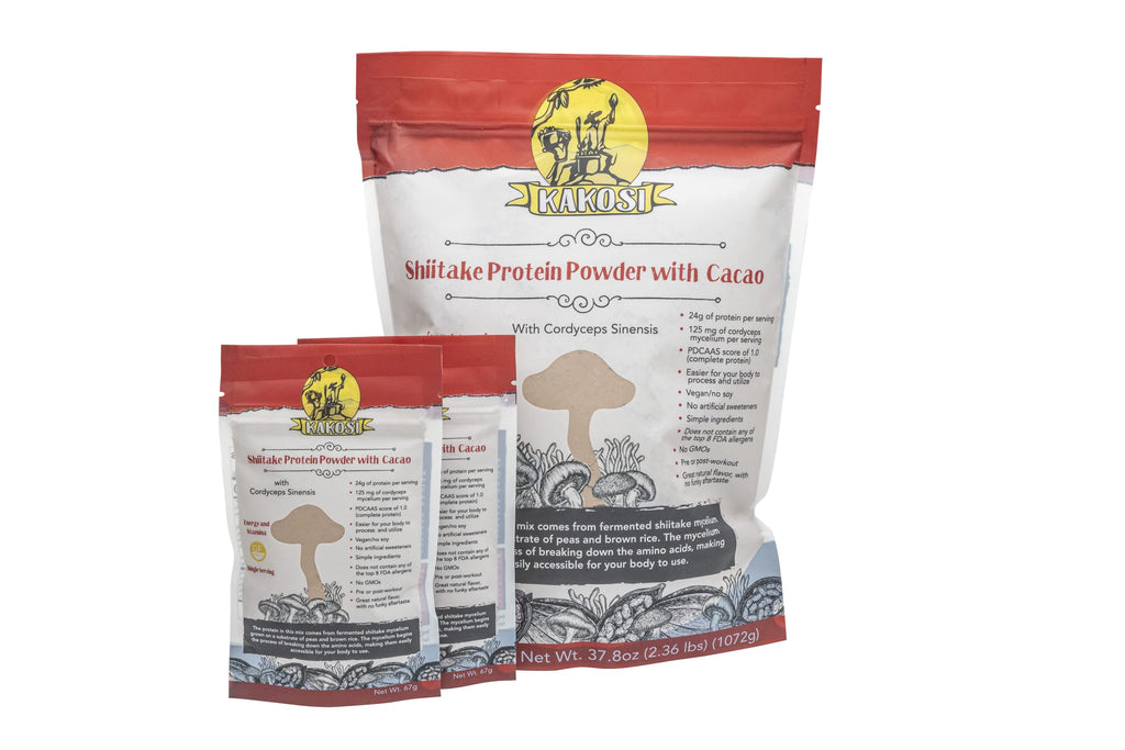Organic cacao and cordyceps powder