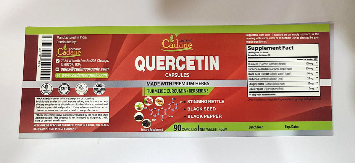 Organic Cadane herbal supplement capsules