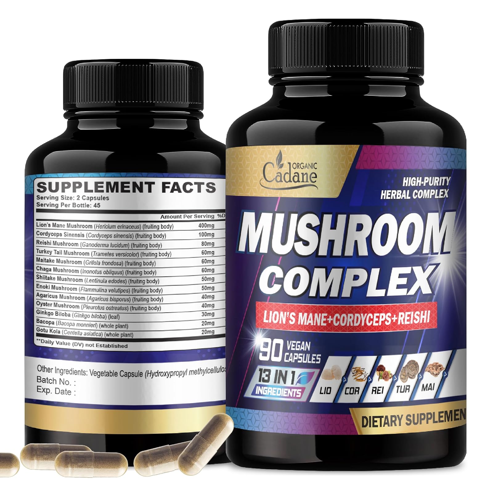 Organic Cadane mushroom blends for immunity