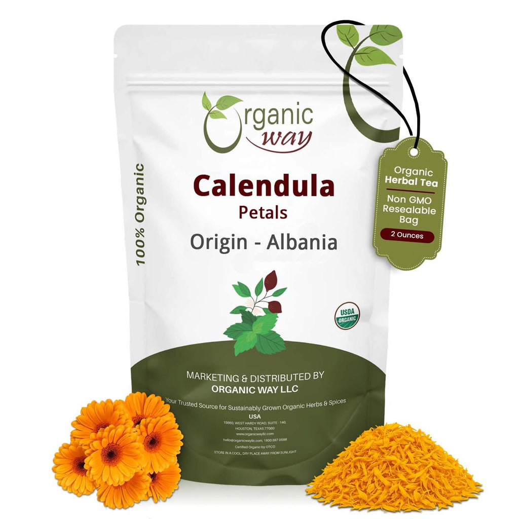 organic calendula flower tea petals