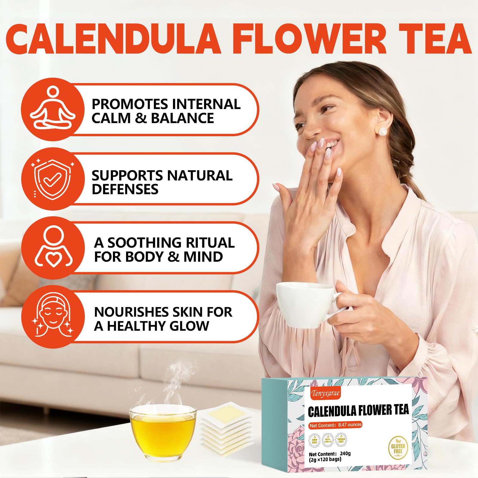 organic calendula tea bags for wellness