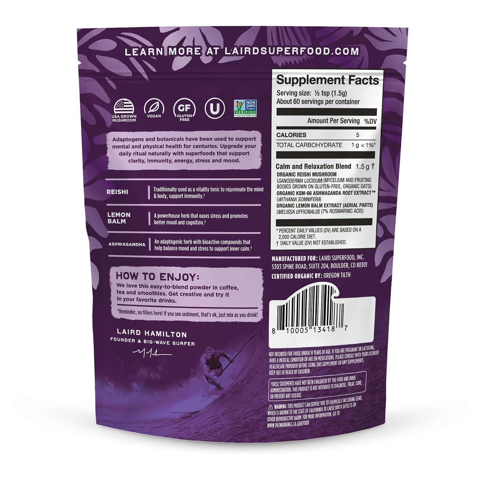Organic Calm & Relax mushroom mix