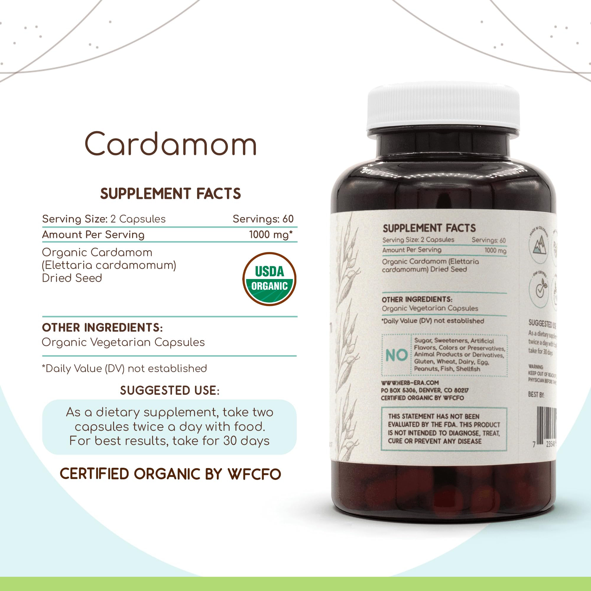 Organic cardamom for digestive aid
