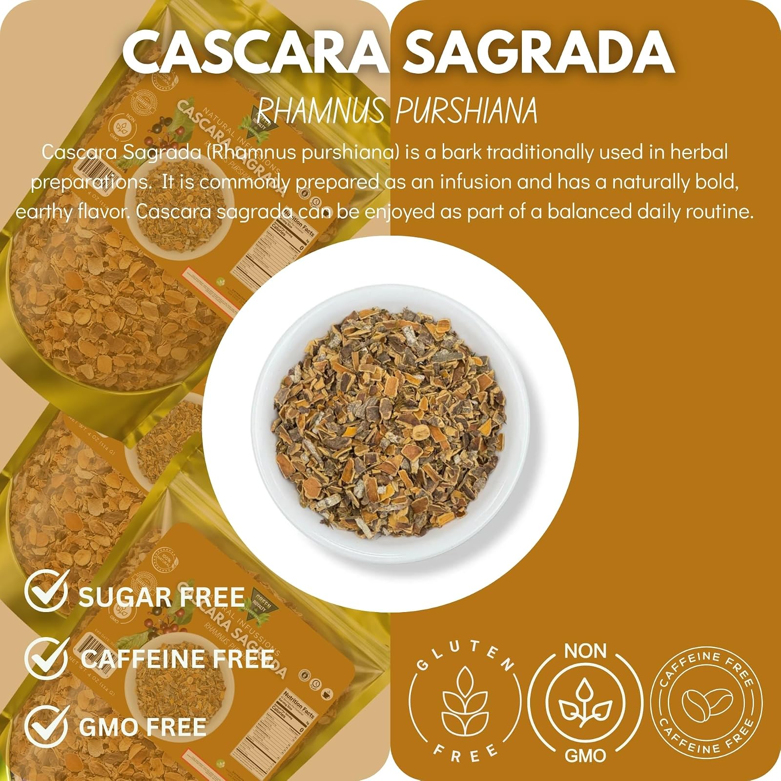 Organic Cascara Sagrada tea leaves