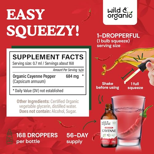 Organic cayenne drops for natural flavour enhancement