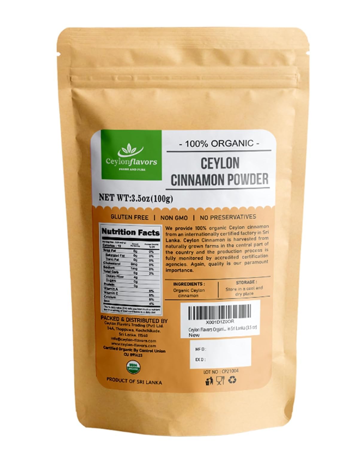 organic ceylon cinnamon powder