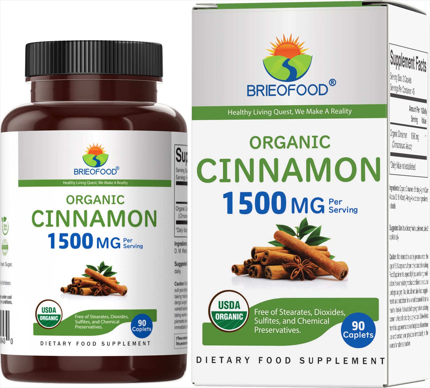 Organic Ceylon cinnamon vegetarian tablets