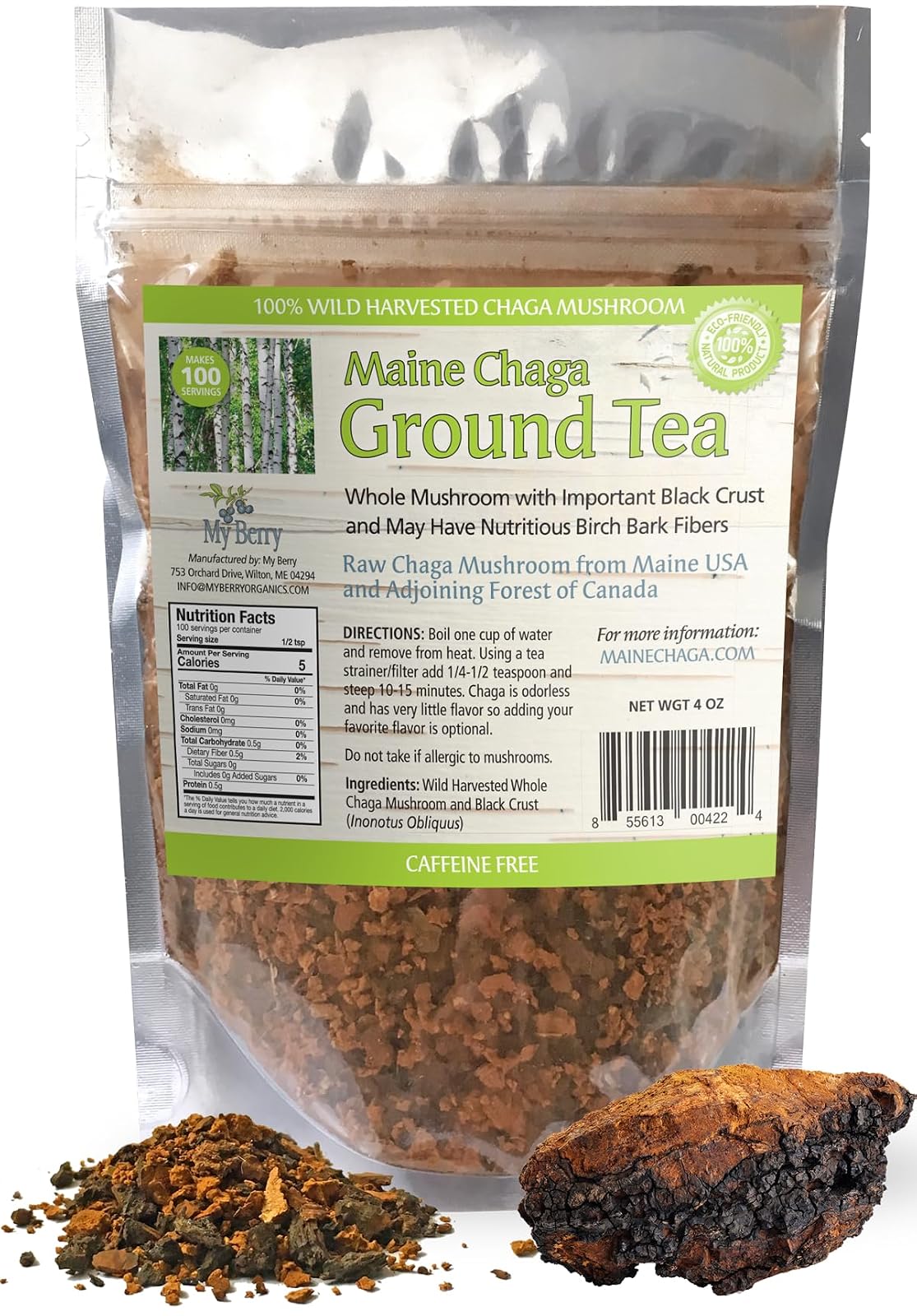 organic chaga herbal tea blend