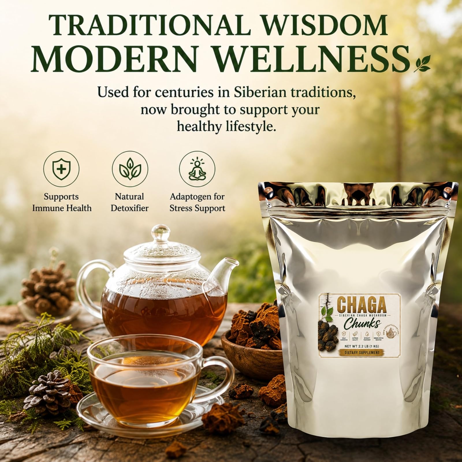 organic chaga mushroom for immune support