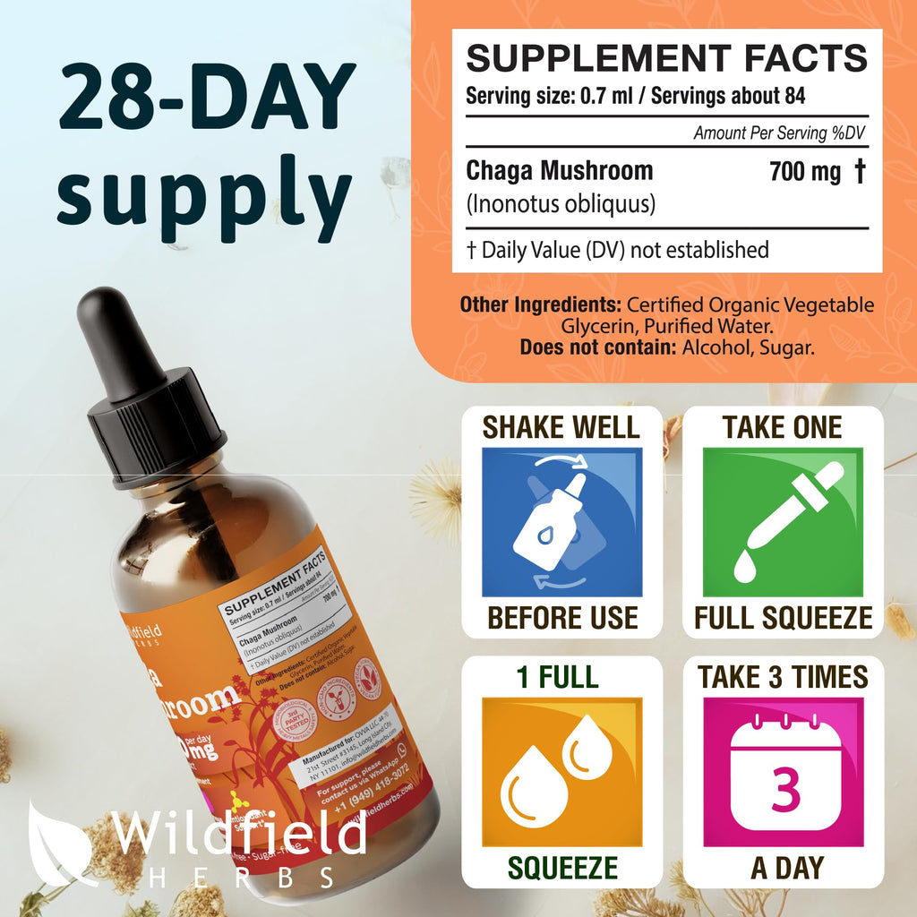 organic chaga mushroom liquid supplement