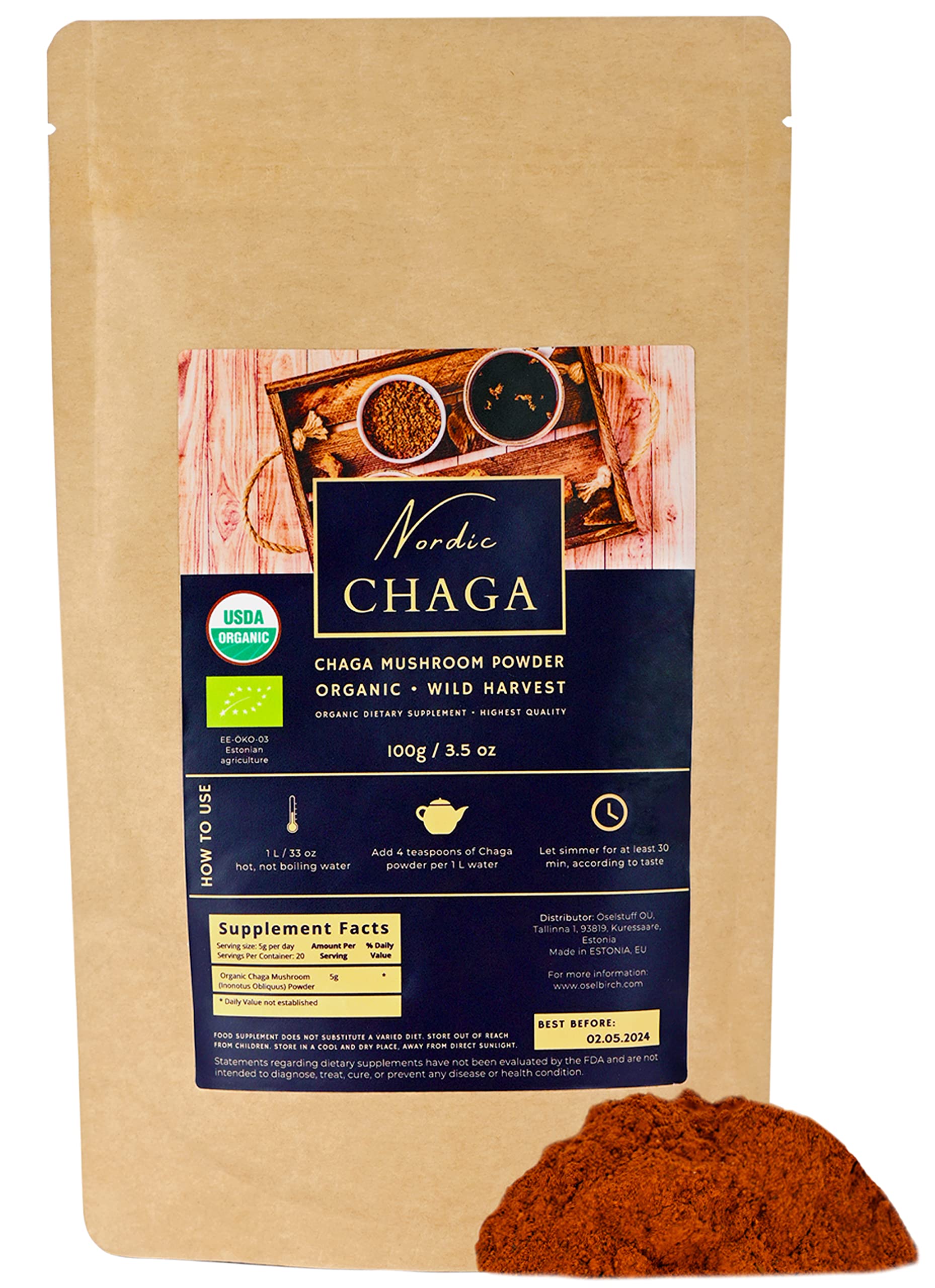 organic chaga mushroom powder for tea