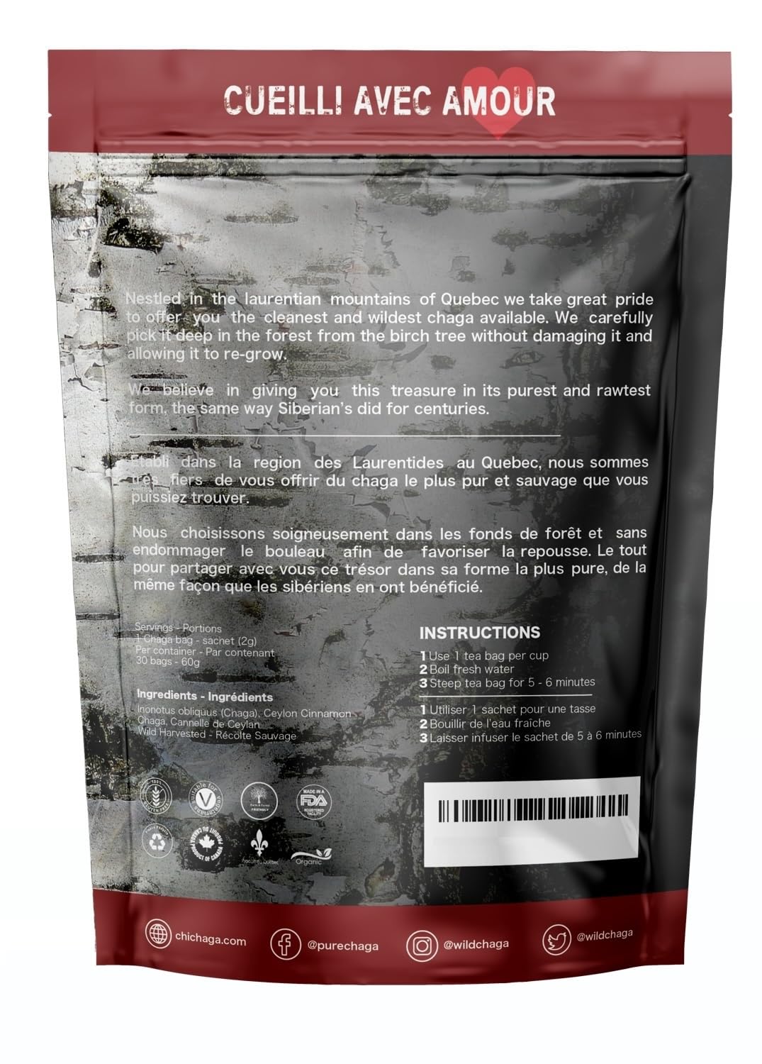 organic chaga tea for wellness