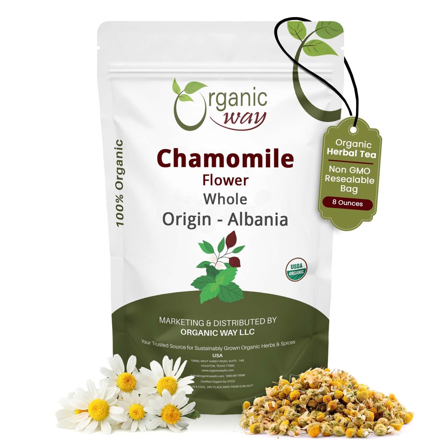 organic chamomile flower tea