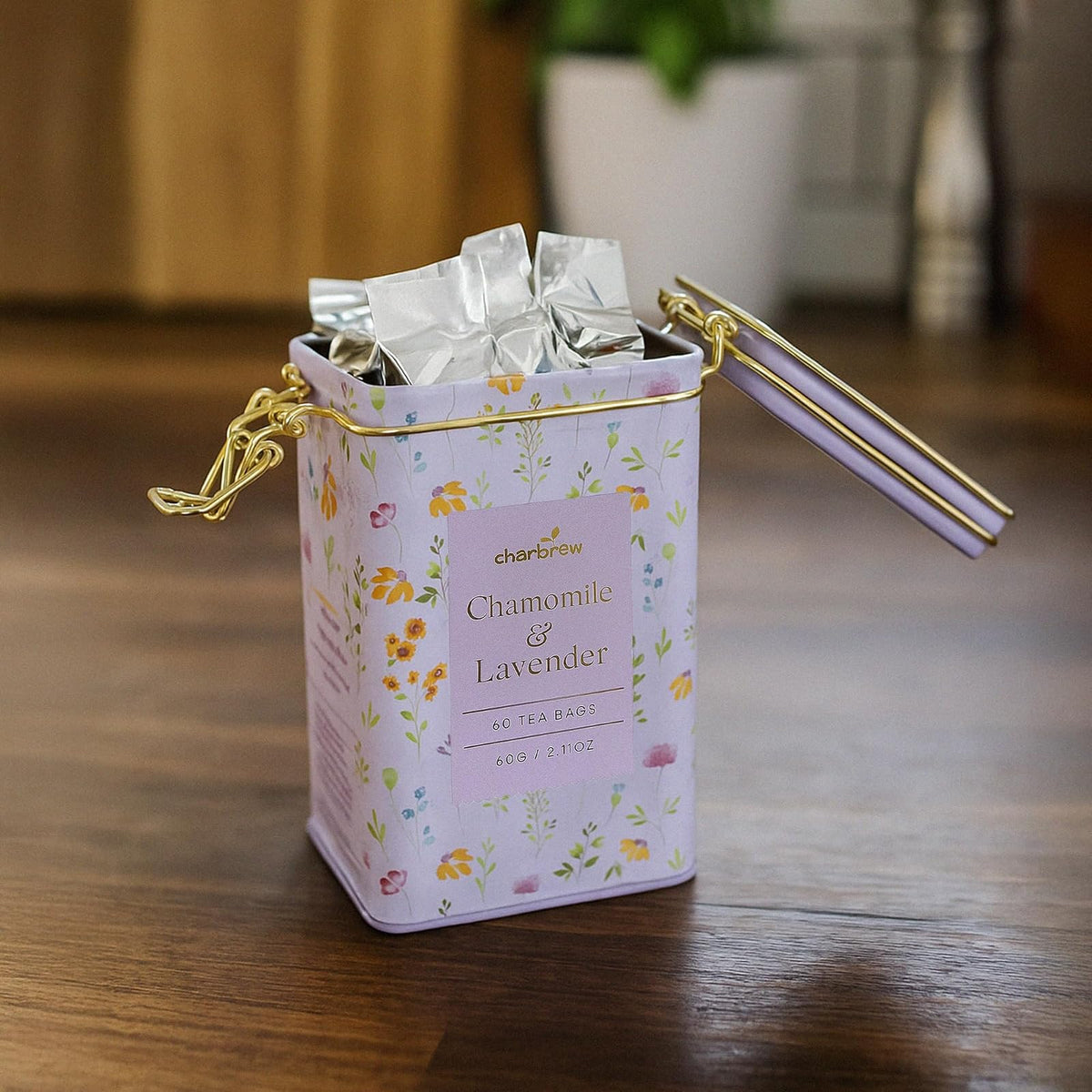 organic chamomile lavender tea infusion